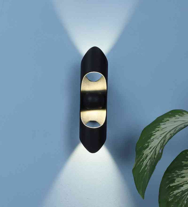 Luminex Black Aluminium Wall Light | Inbuilt LED | Included Bulb | Eli