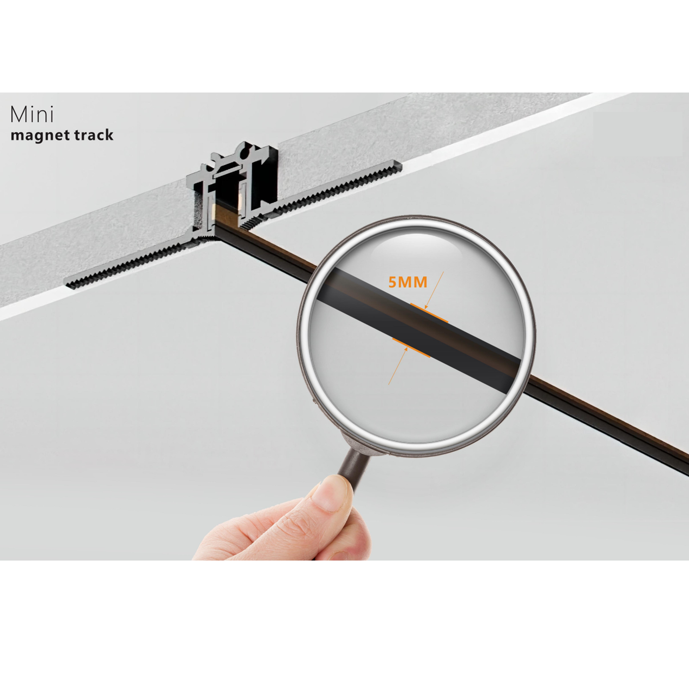 JS-LM 5mm Microline Slim Magnetic Track Lighting – Surface, POP Recess