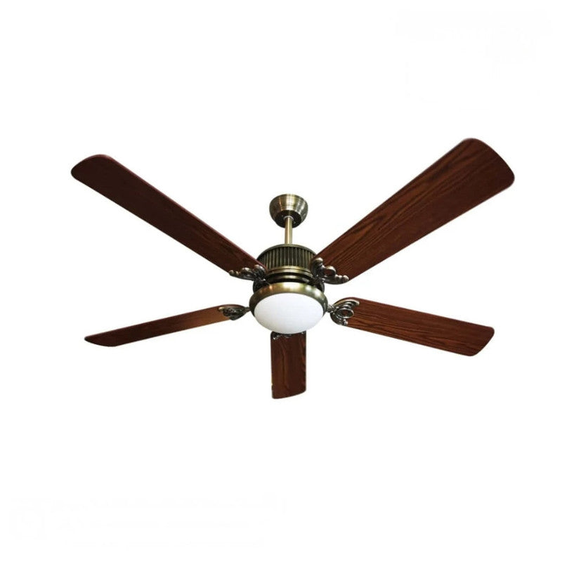 JS-LXR Wooden BLDC 56" Designer Fan with Light VG0037 Antique Brass Bo