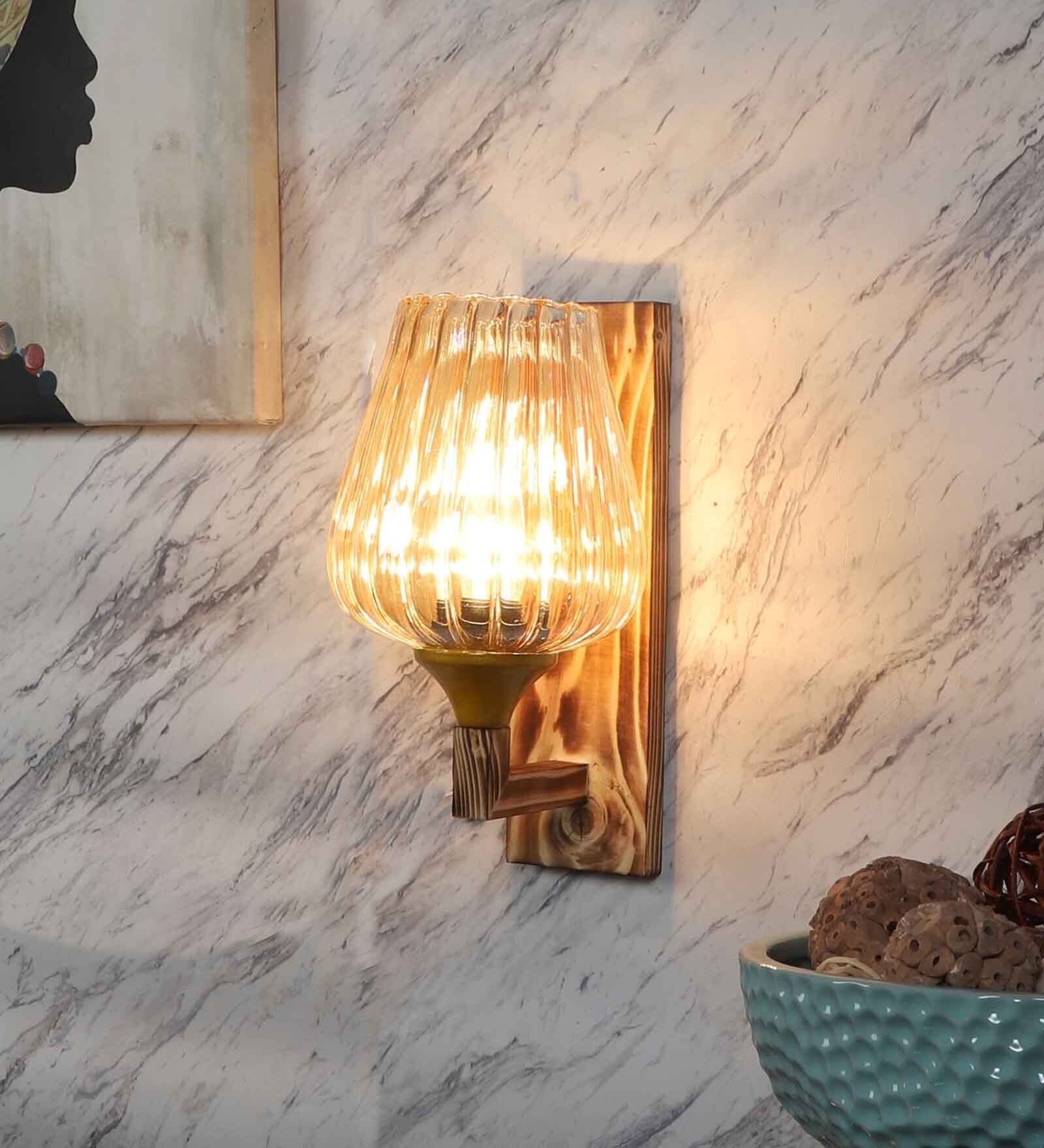 G20 Brown Wood Wall Light | G-020-1W | Included Bulb | Eliante by Jain