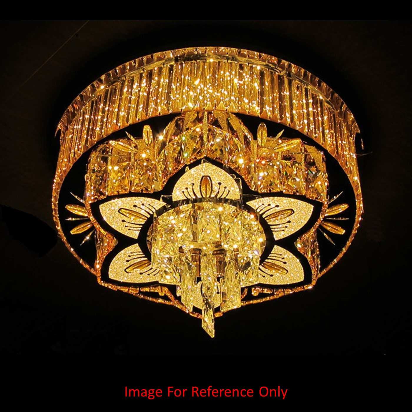 Amazing LED Thali Crystal Chandelier - Jainsons Lights